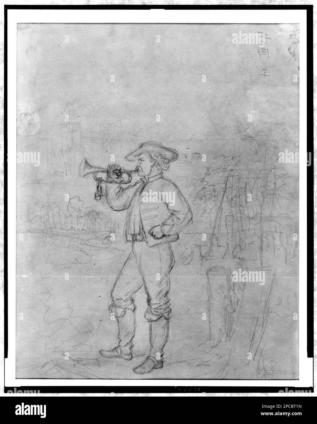 Full length portrait of a bugler. Morgan collection of Civil War ...