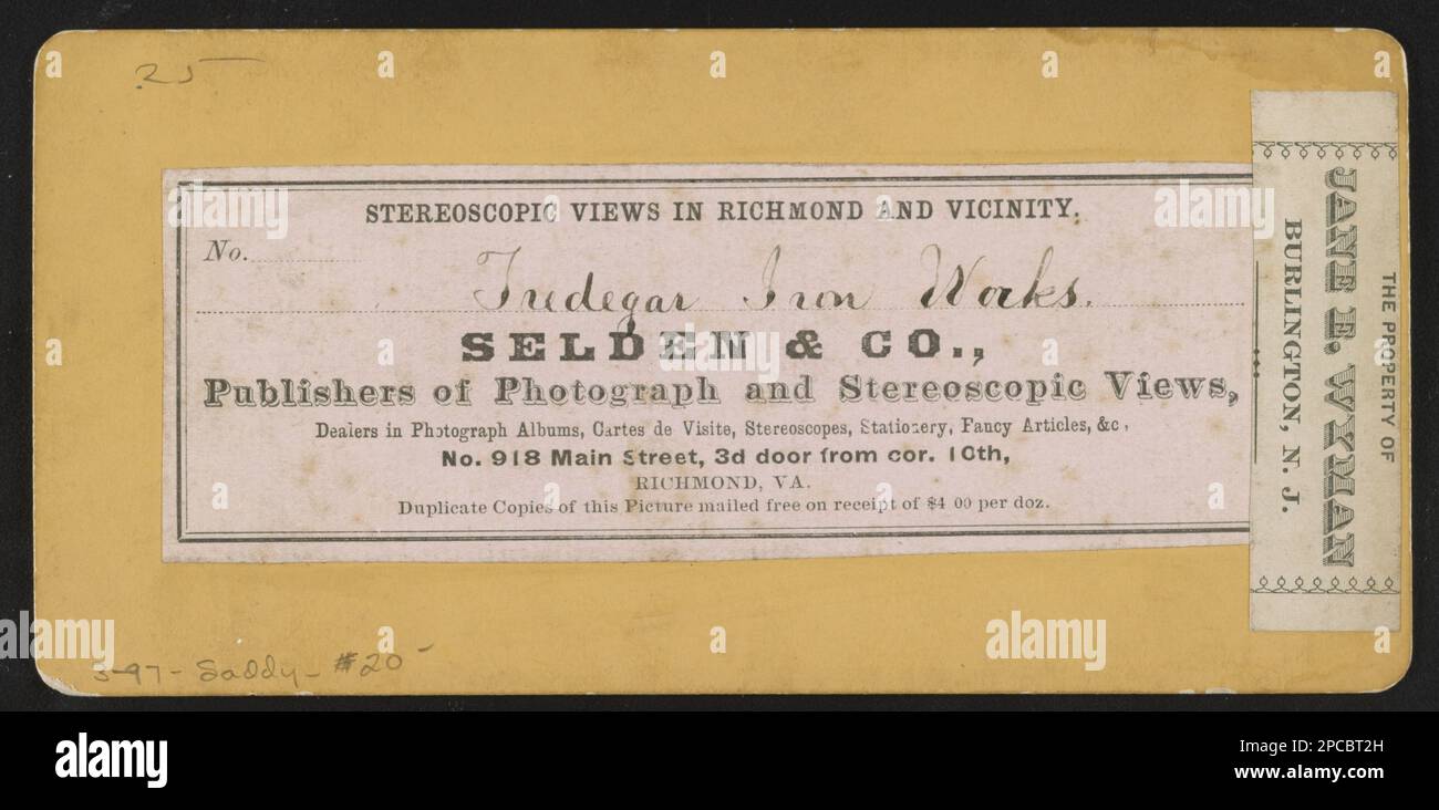 Tredegar Iron Works. The Robin G. Stanford Collection, Digitized 2015 ...