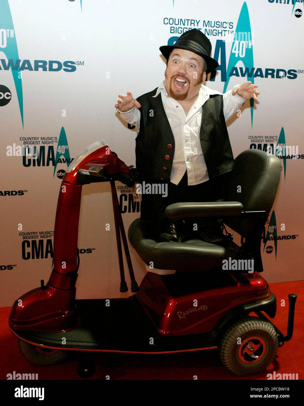 Two Foot Fred arrives at the 40th Annual CMA Awards in Nashville, Tenn ...