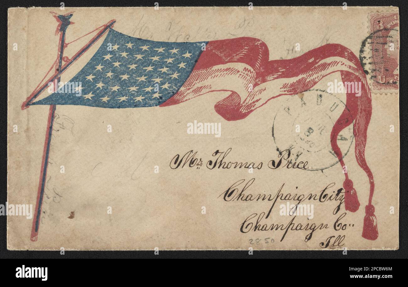 Civil War envelope showing American flag. Liljenquist Family Collection ...