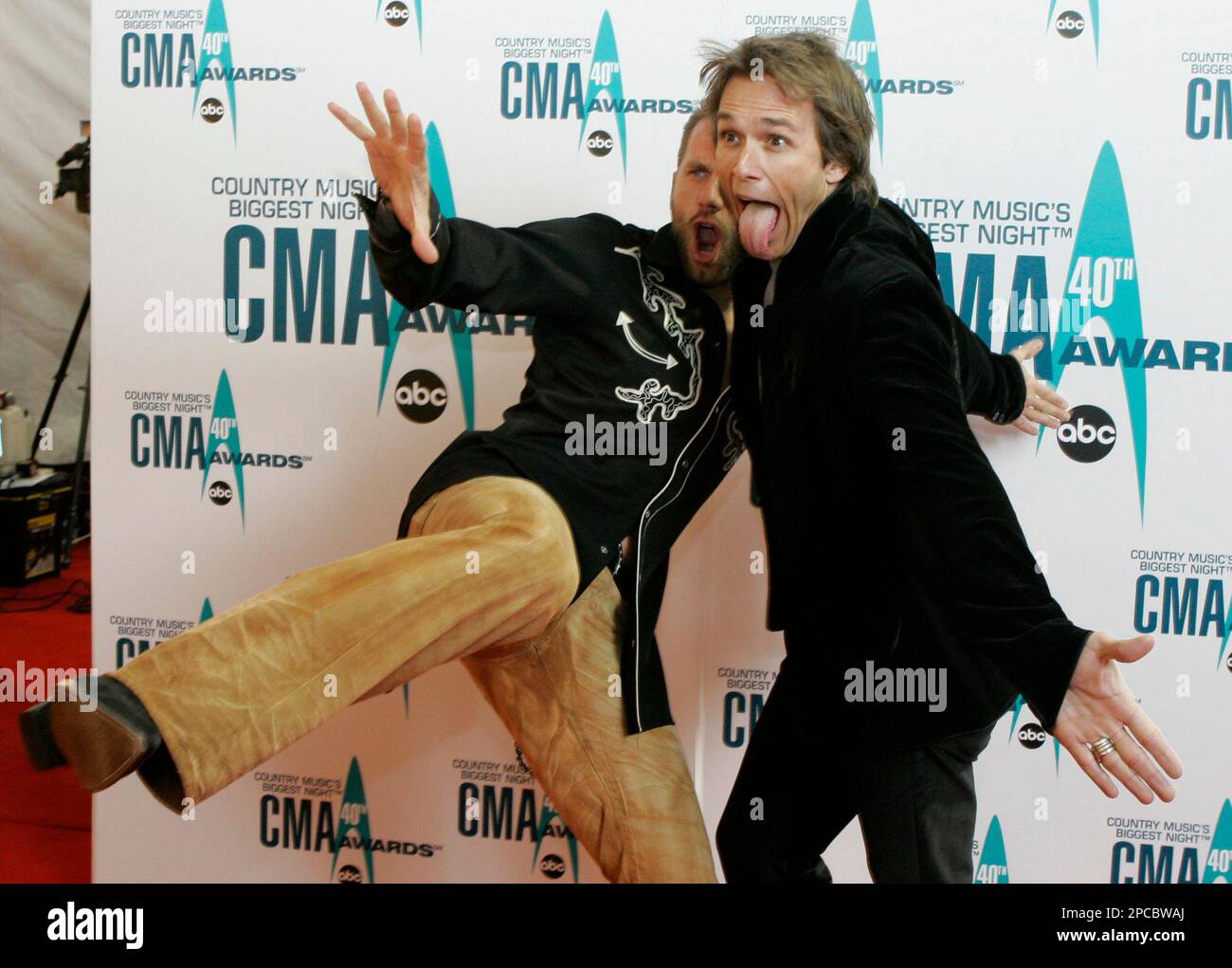 Aaron Benward, left, and Scott Reeves of Blue Country arrive at the ...