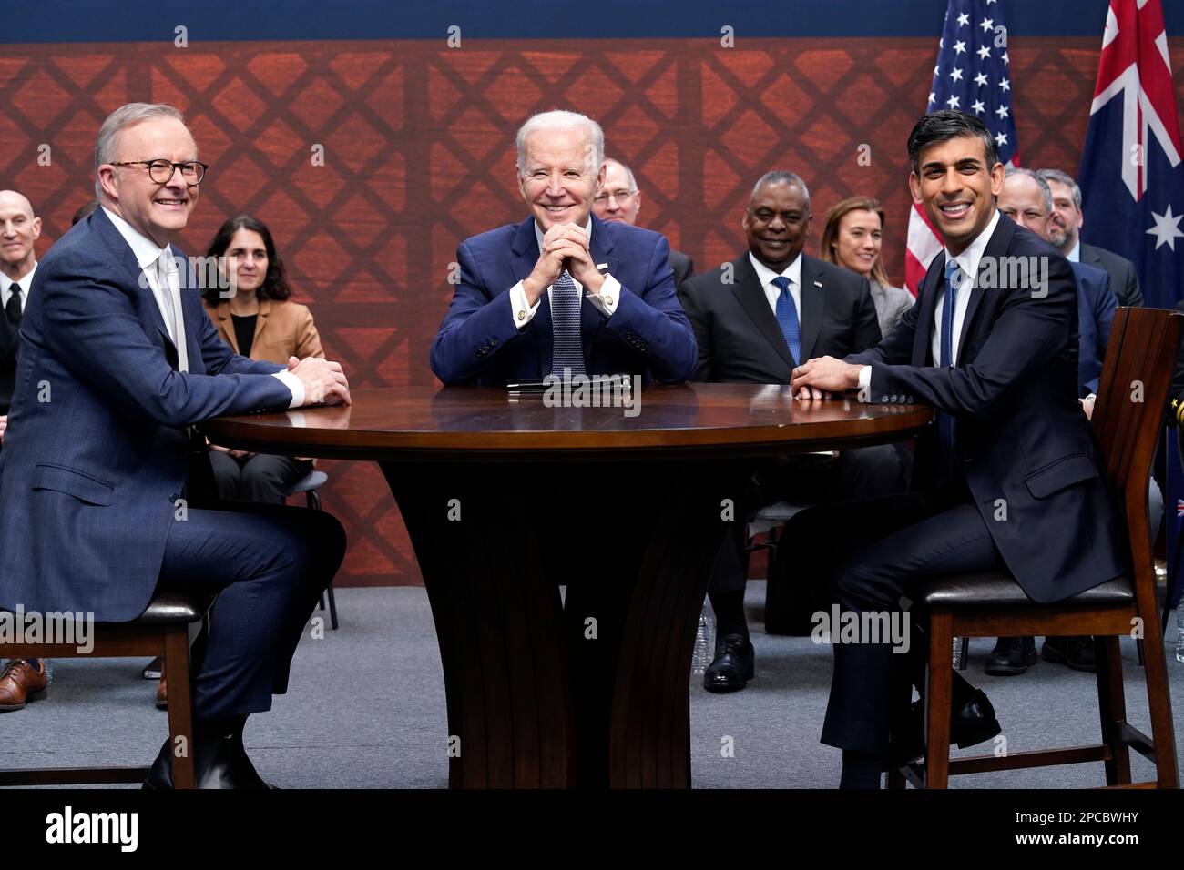 President Joe Biden participates in a meeting with British Prime ...