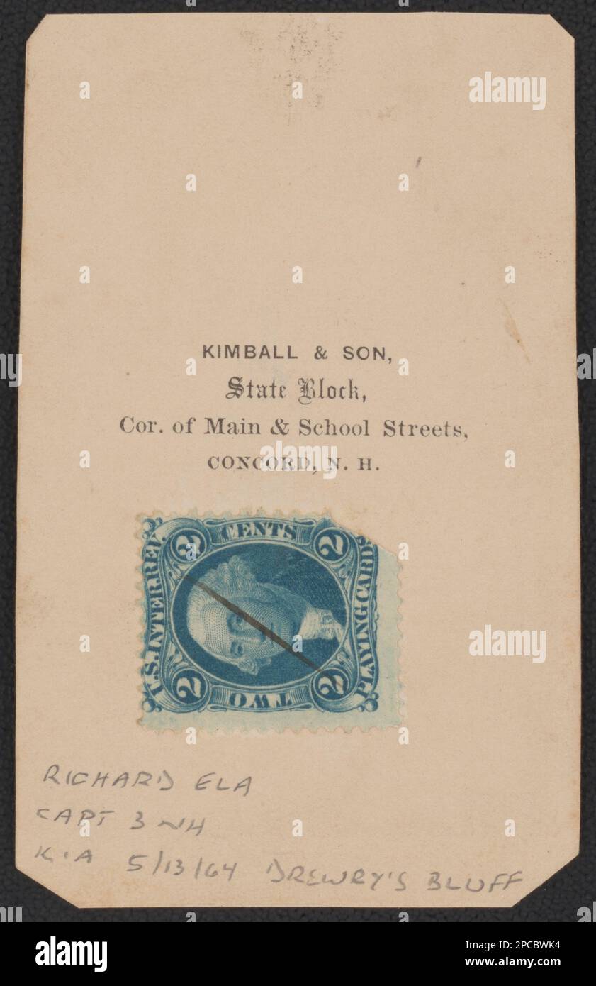 Captain Richard Ela of Cos. E & K, 3rd New Hampshire Infantry Regiment ...