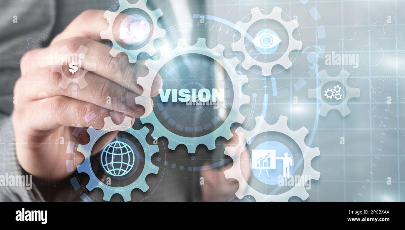 Vision on digital screen. Business Finance Technology concept Stock ...