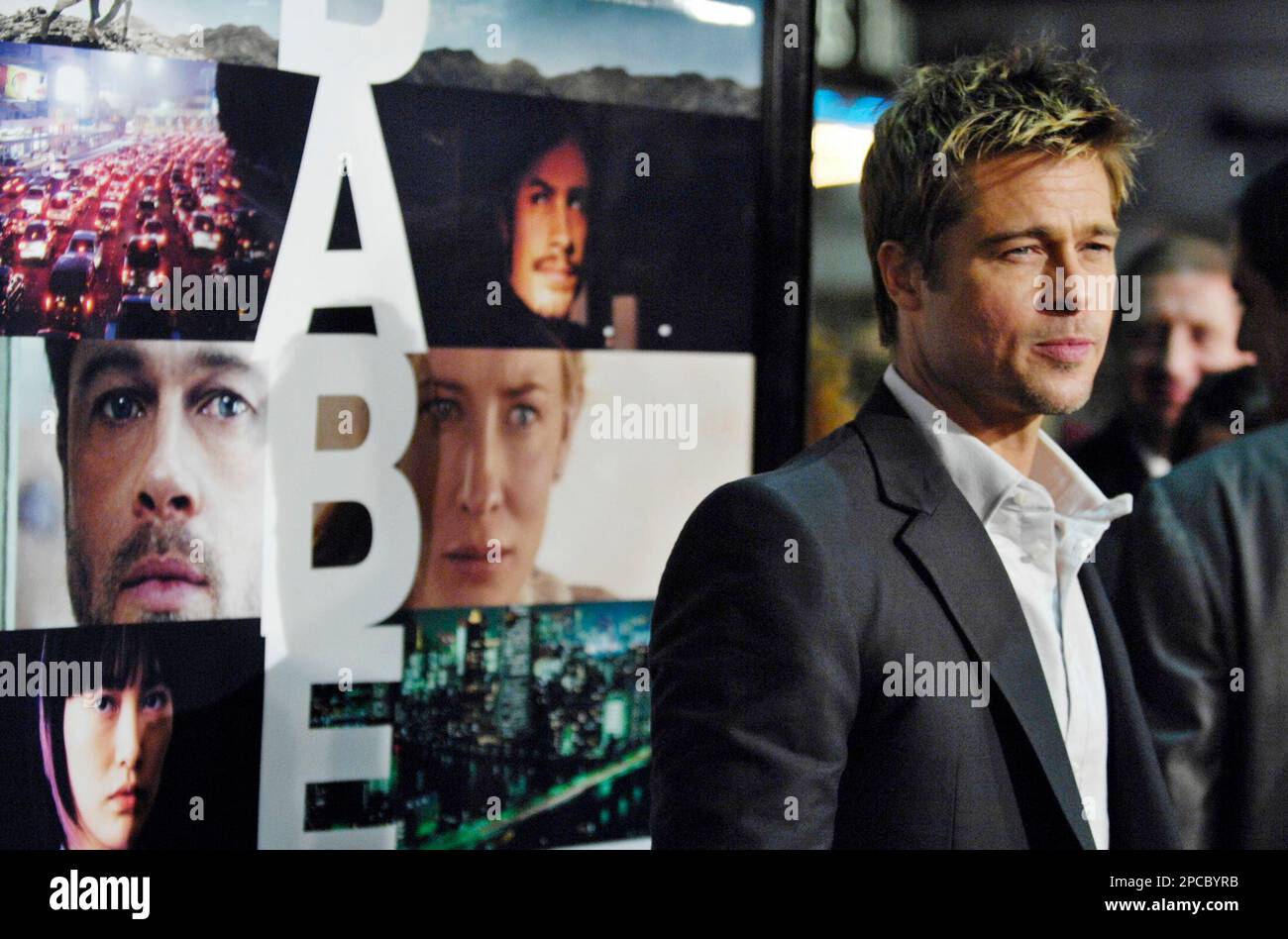Brad Pitt, a cast member in the film "Babel," poses on the red carpet ...