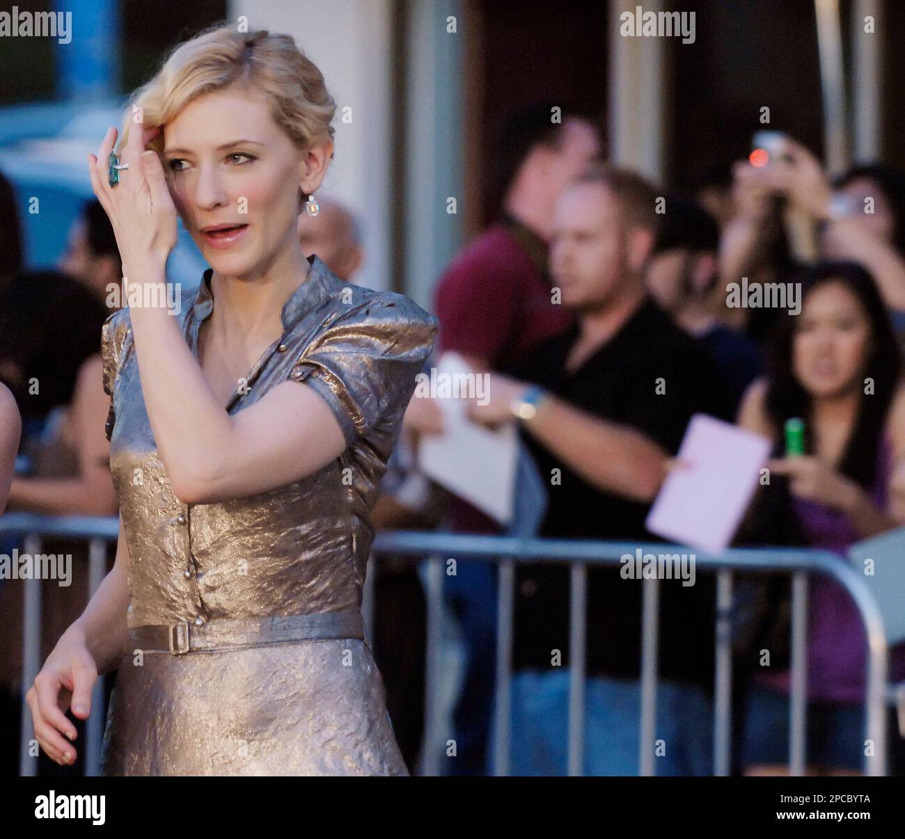 Cate Blanchett, a cast member in the film "Babel," prepares for the red ...