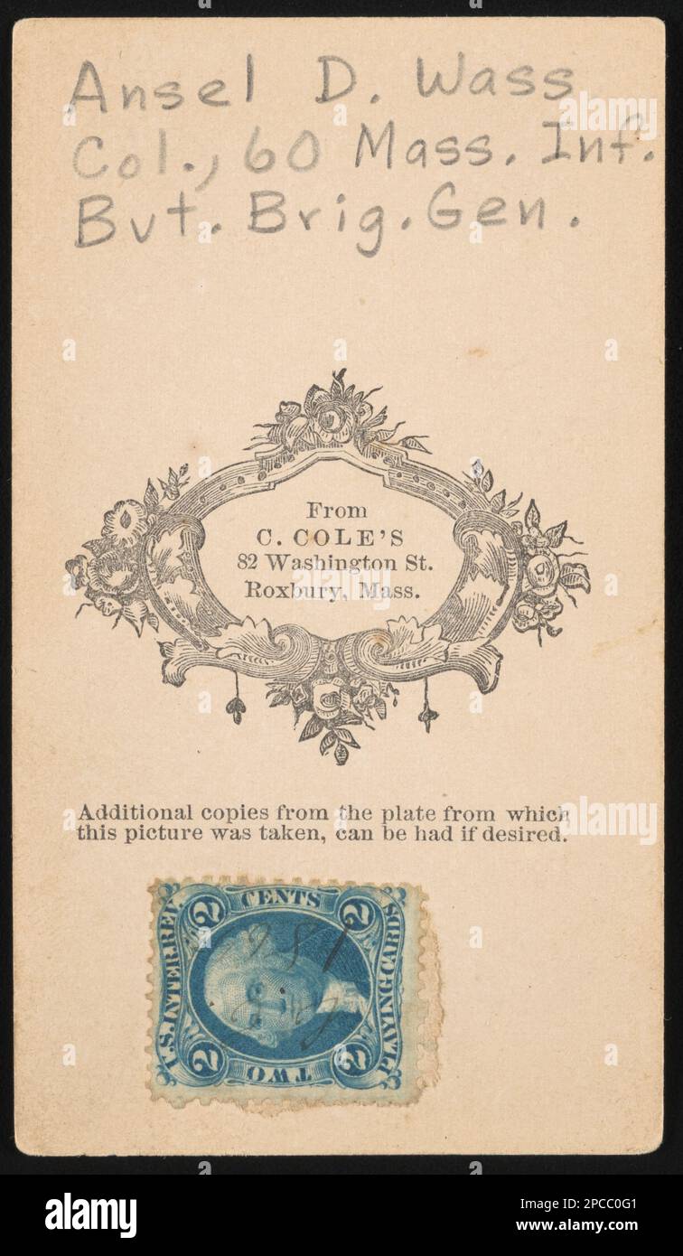 Brigadier General Ansel Dyer Wass of Co. K, 6th Massachusetts Infantry ...