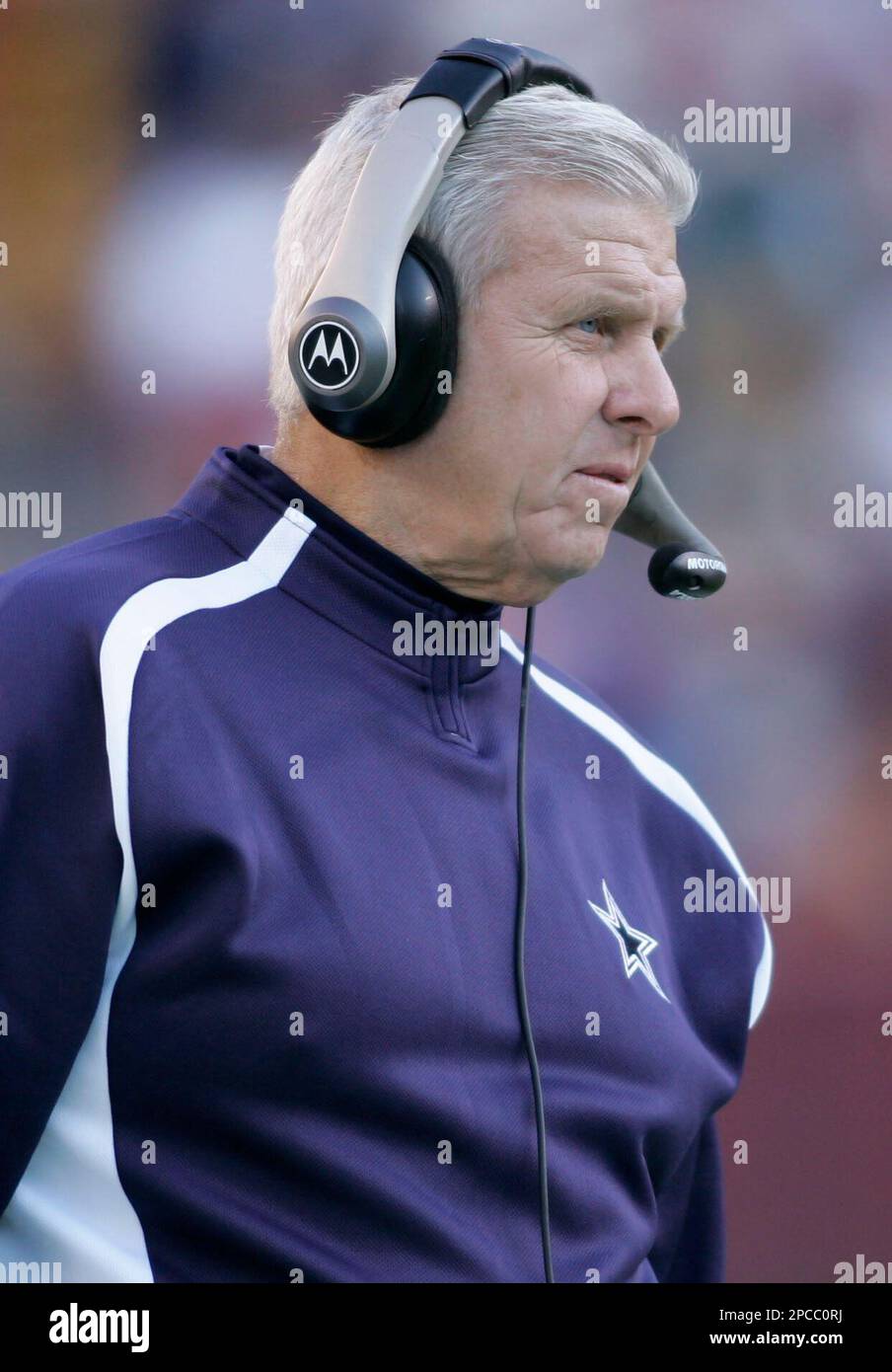 Dallas Cowboys head coach Bill Parcells keeps an eye on his team during ...