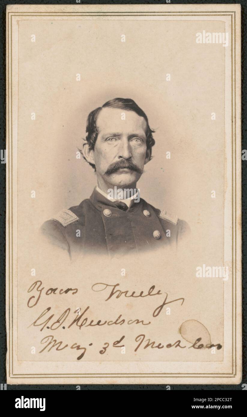 Major Gilbert J. Hudson of Co. C, 3rd Michigan Cavalry Regiment, in ...