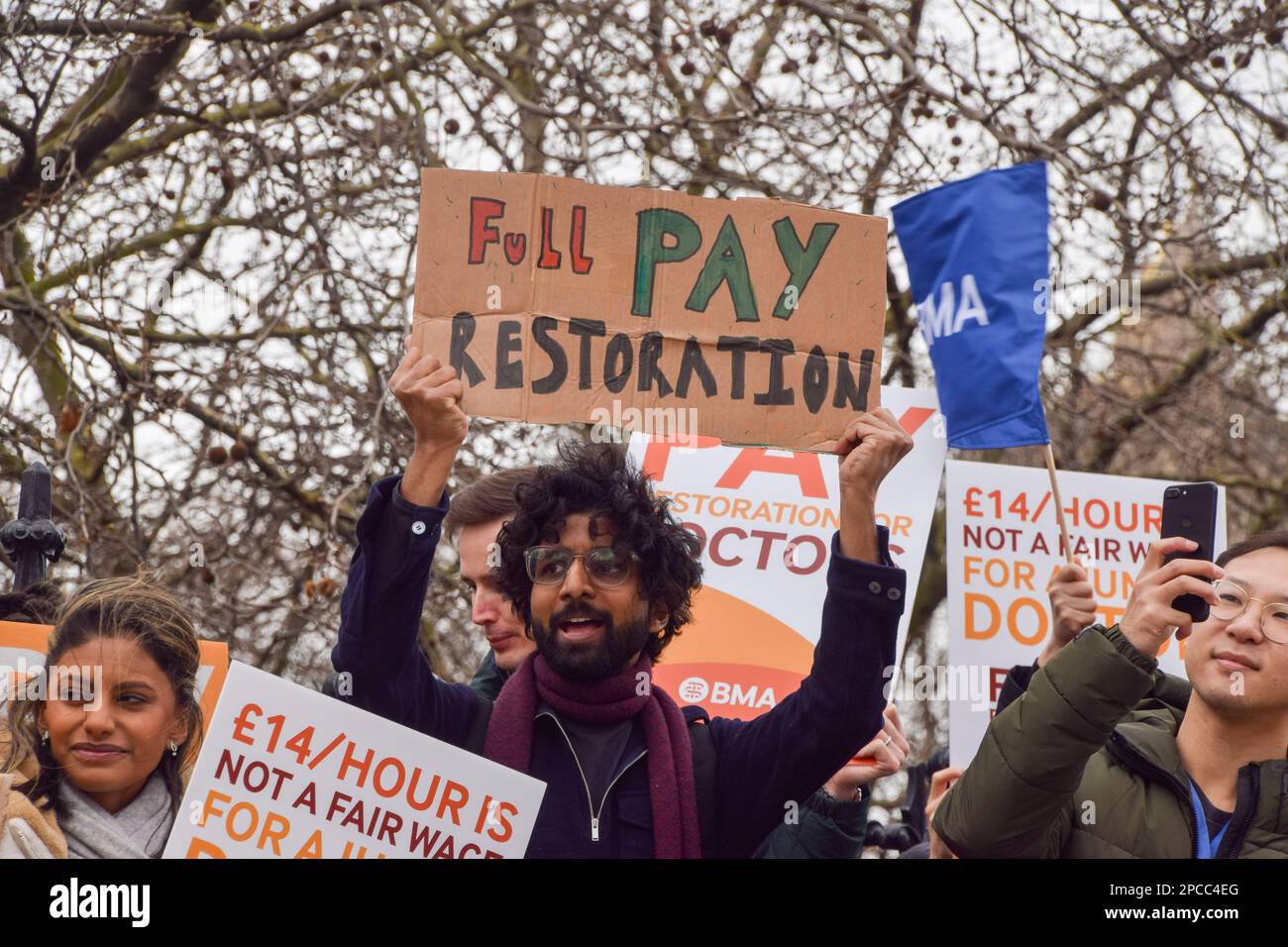 London, UK. 13th March 2023. BMA (British Medical Association) picket ...