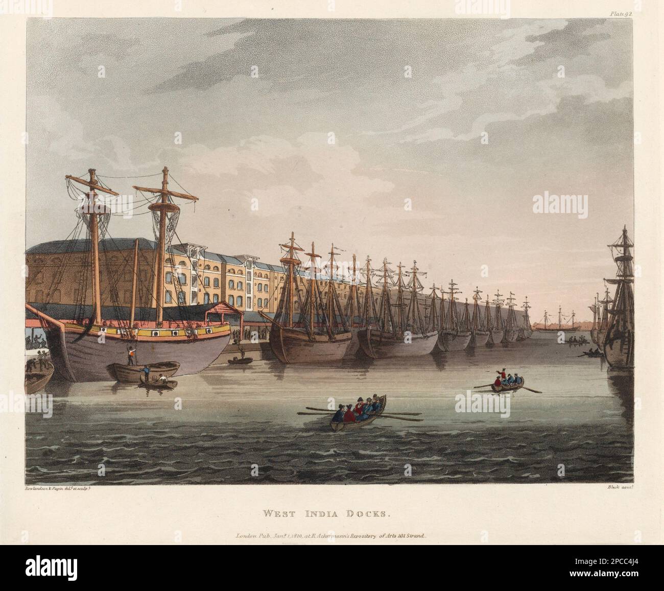 London's West India Docks. January 1, 1810 Stock Photo - Alamy