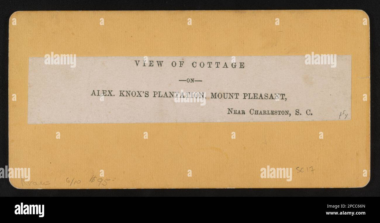 View of cottage on Alex. Knox's plantation, Mount Pleasant, near ...