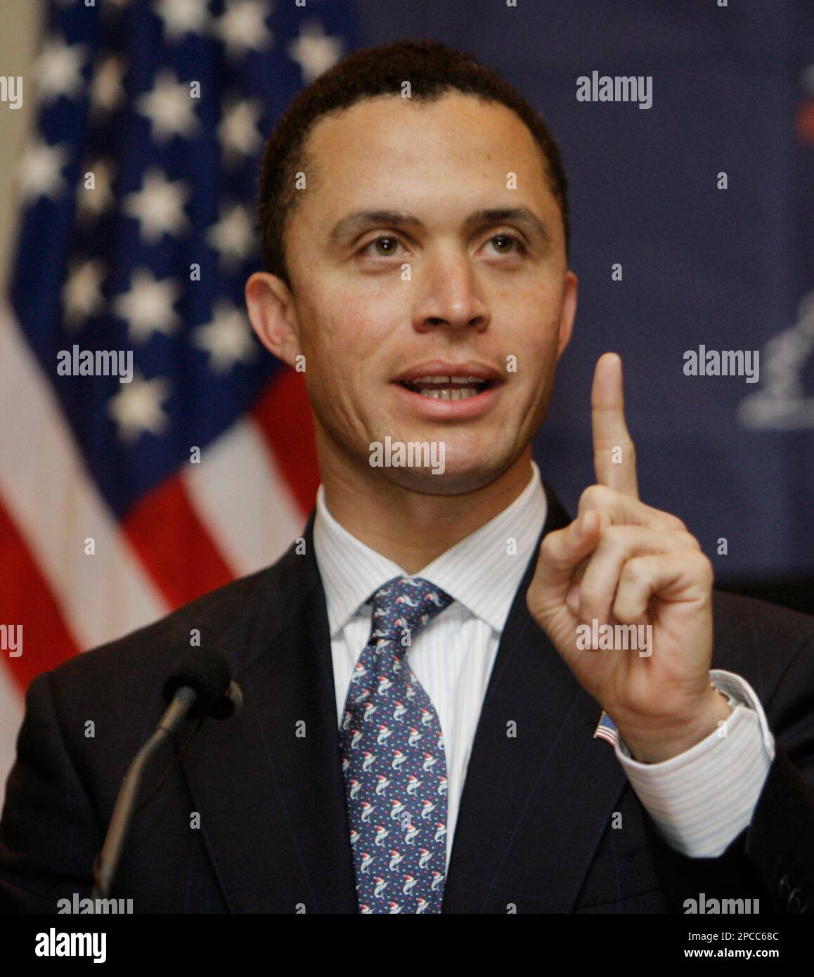 Democrat Harold Ford Jr. speaks at a prayer breakfast during his ...