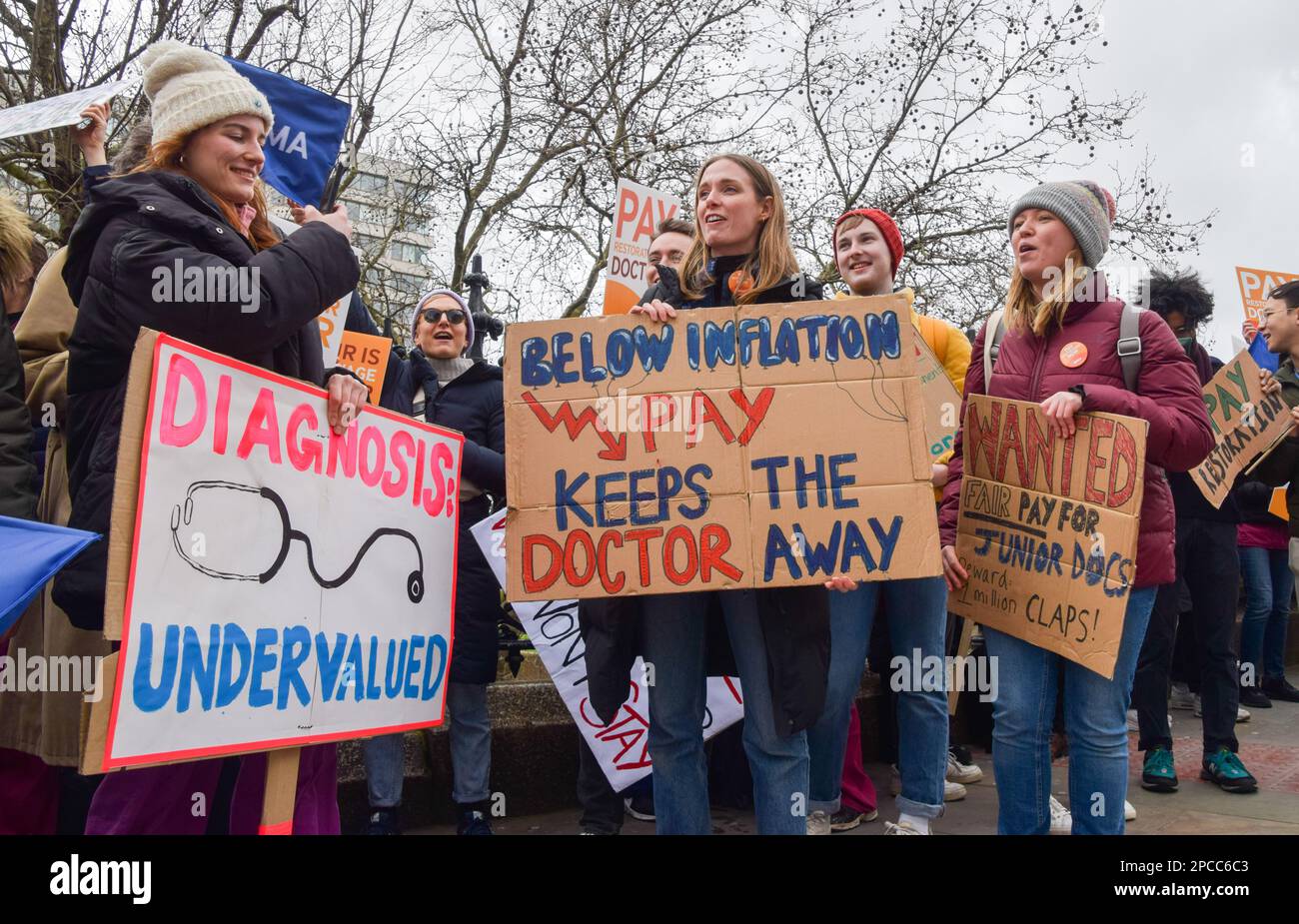 London, UK. 13th March 2023. BMA (British Medical Association) picket ...