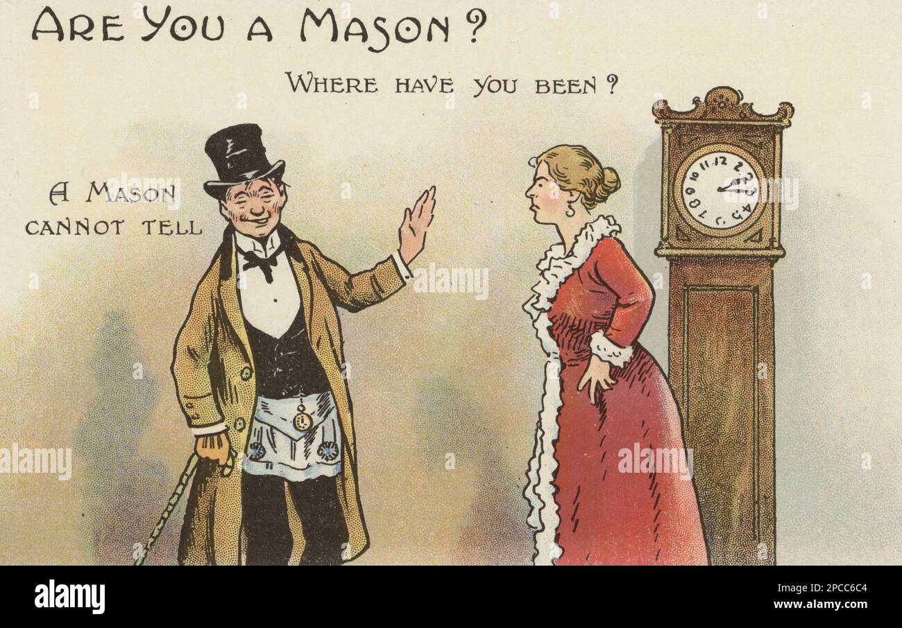 Masonic Postcard. Where have you been Stock Photo - Alamy