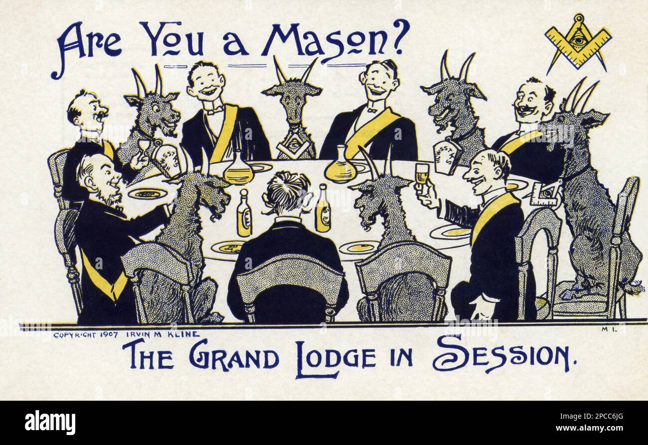 Masonic Postcard. The Grand Lodge in Session Stock Photo - Alamy