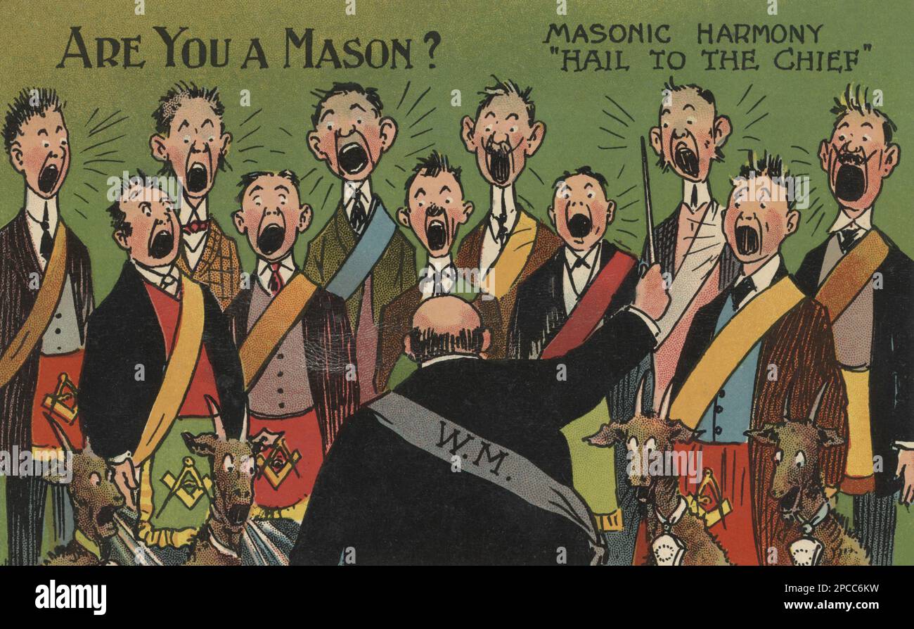 Masonic Postcard. Masonic Harmony Stock Photo - Alamy