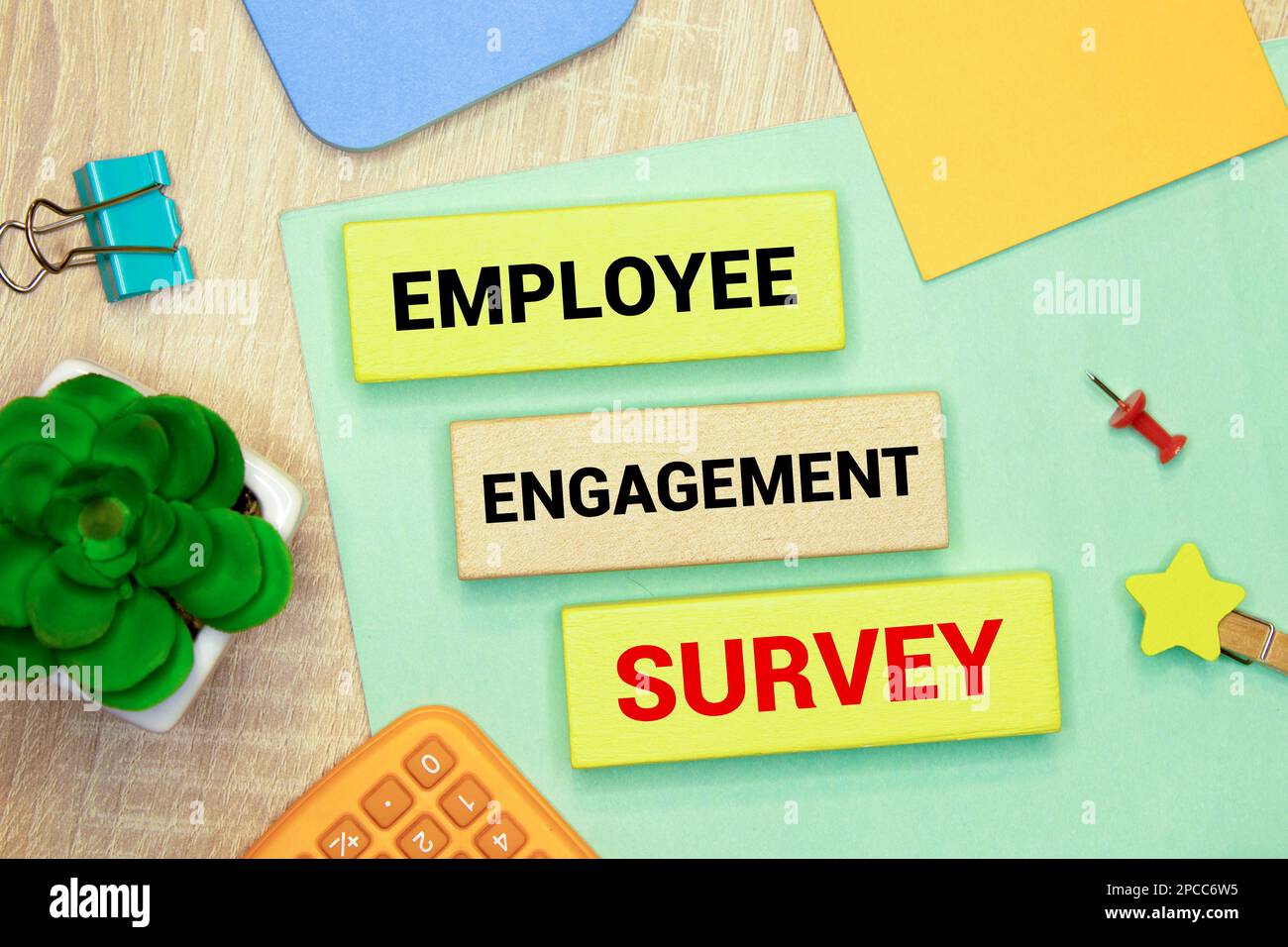 Employee Engagement Survey Text on business paper on office table Stock ...