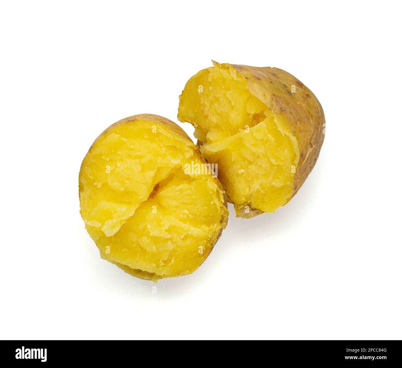 Boiled Potato Half in Skin Isolated, Whole Prepared Unpeeled Vegetables ...