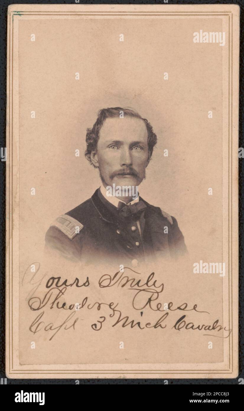 Captain Theodore Reese of Co. F, 3rd Michigan Cavalry Regiment, in ...