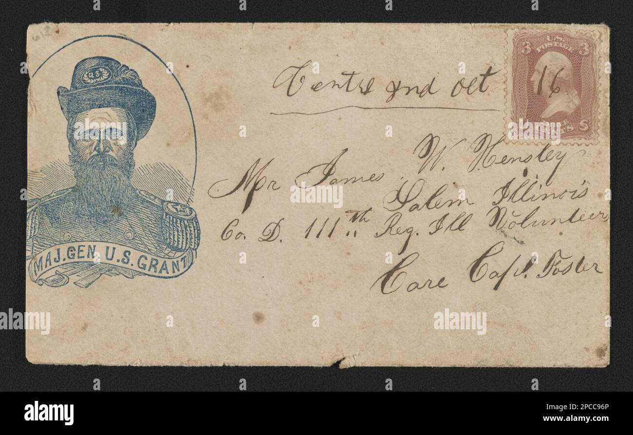 Civil War envelope showing portrait of Maj. General U.S. Grant ...