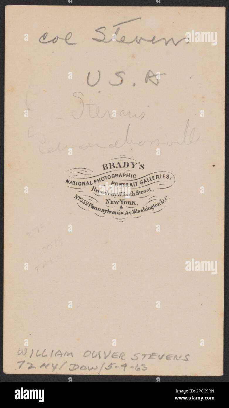 Colonel William Oliver Stevens of Co. D, 72nd New York Infantry ...