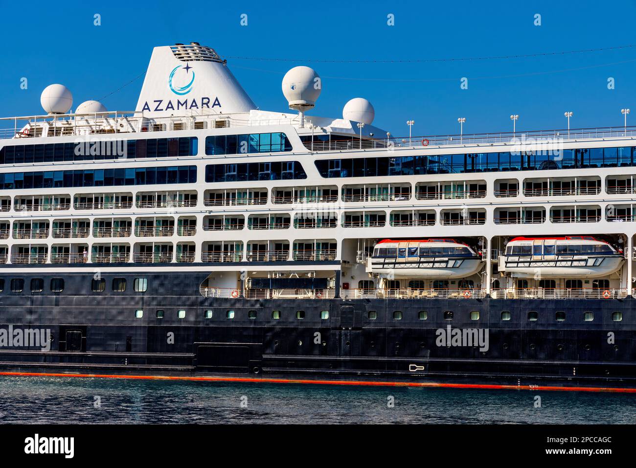 Nice, France - August 5, 2022: Nice port with Azamara Journey mega ...