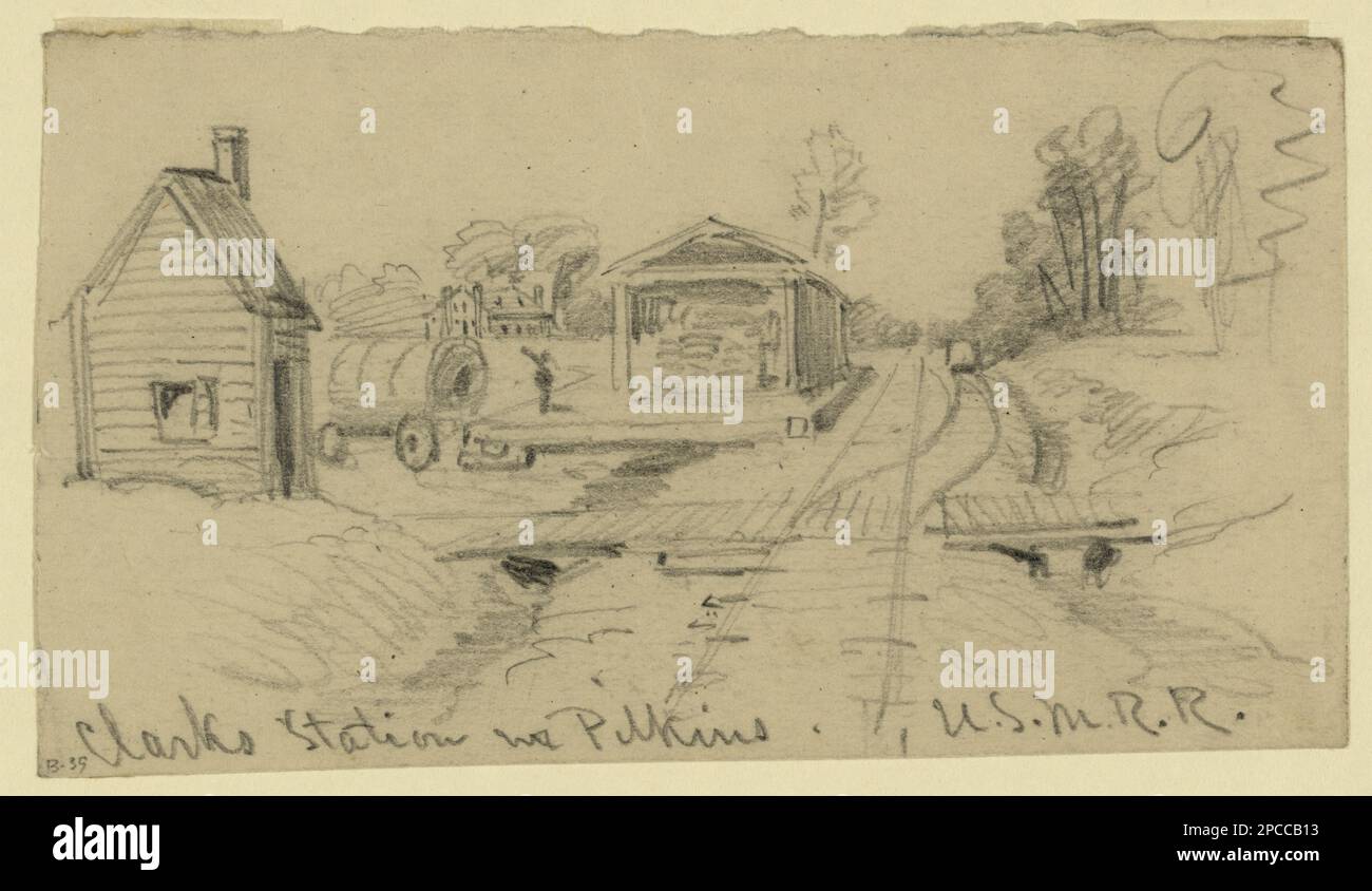 Clarks Station nr. Pilkins. U.S.M.R.R. Morgan collection of Civil War ...