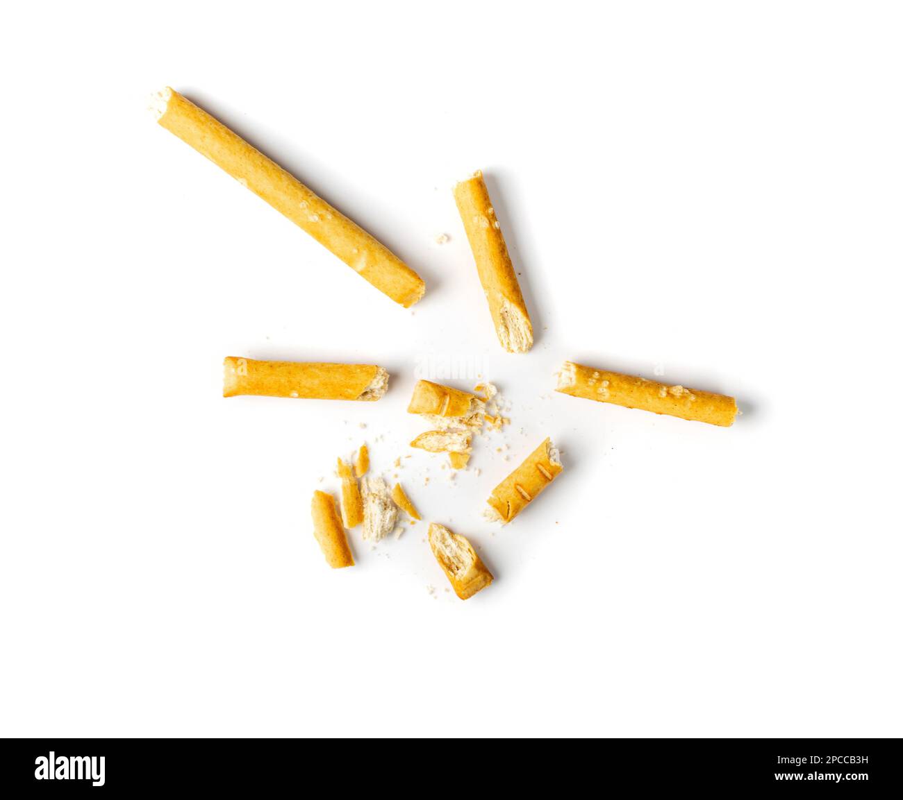 Crumbled Bread Stick Isolated, Broken Salted Breadstick, Crispy ...