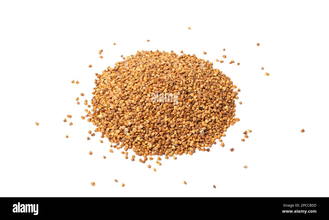 Raw Buckwheat Pile Isolated, Dry Buck Wheat Grains, Russian Kasha Heap ...