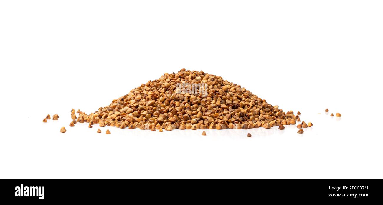 Raw Buckwheat Pile Isolated, Dry Buck Wheat Grains, Russian Kasha Heap ...