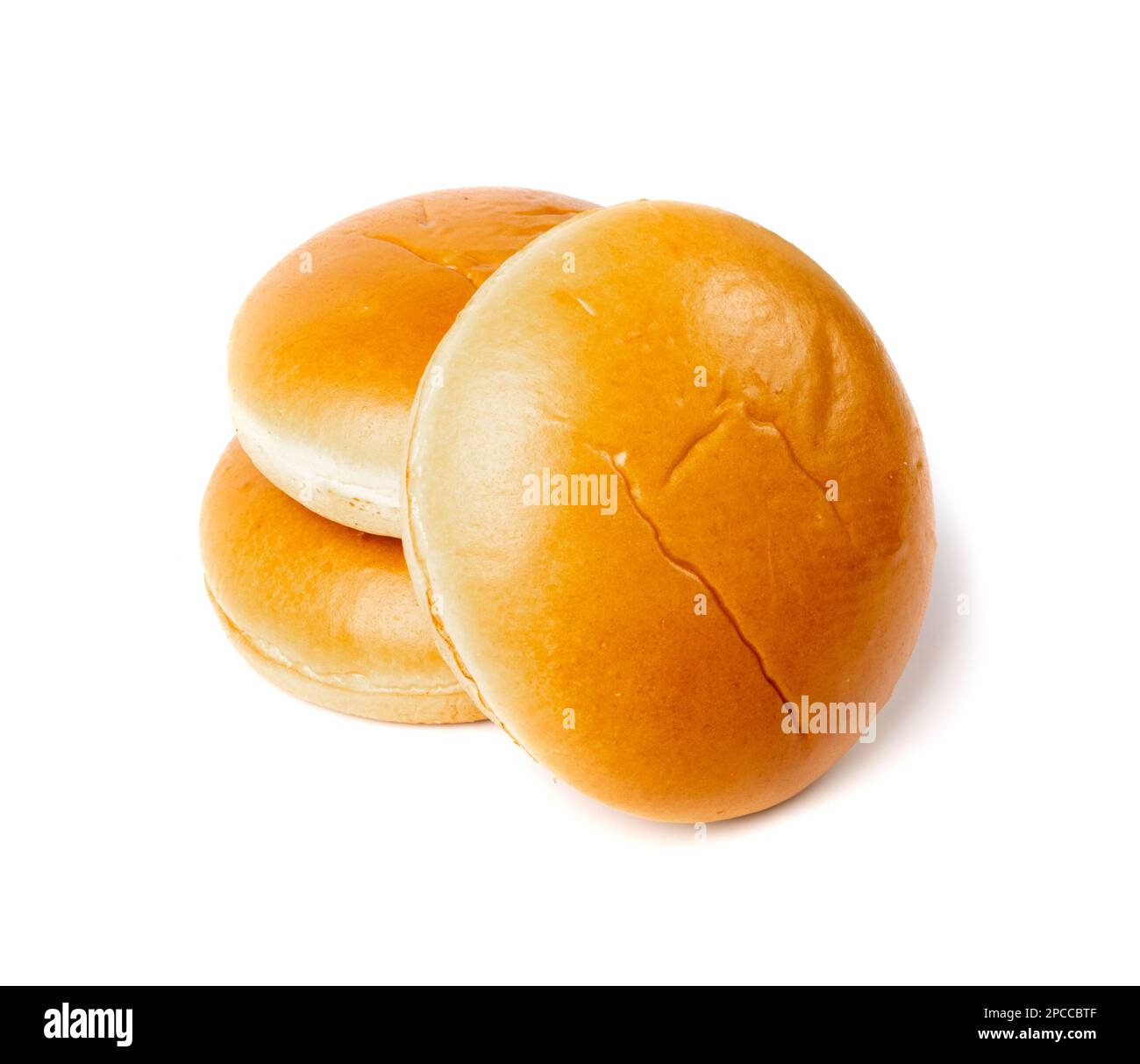 Burger Bun Isolated Hamburger Wheat Bread Empty Whole Burger Bun On White Background Stock