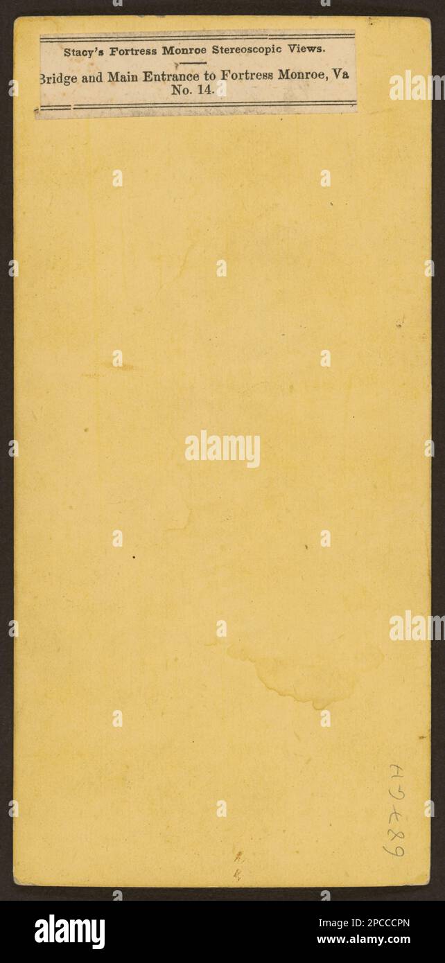 Bridge and main entrance to Fortress Monroe, Virginia. Forms part of ...