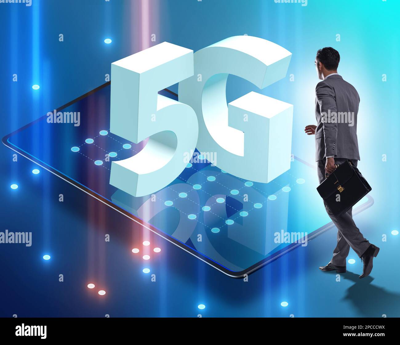 The businessman in 5g high internet speed concept Stock Photo - Alamy