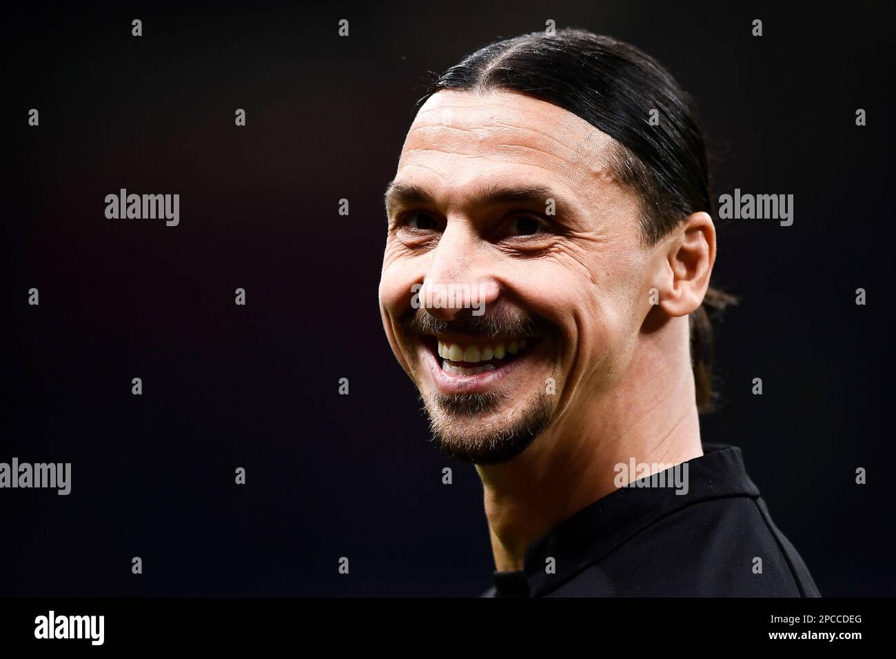 Milan, Italy. 13 March 2023. Zlatan Ibrahimovic of AC Milan smiles ...