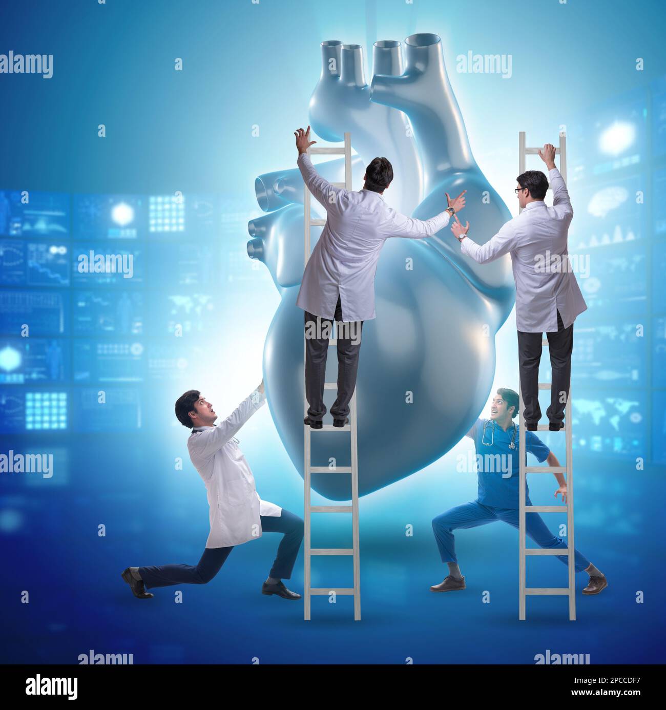 The heart examination by a team of doctors Stock Photo - Alamy