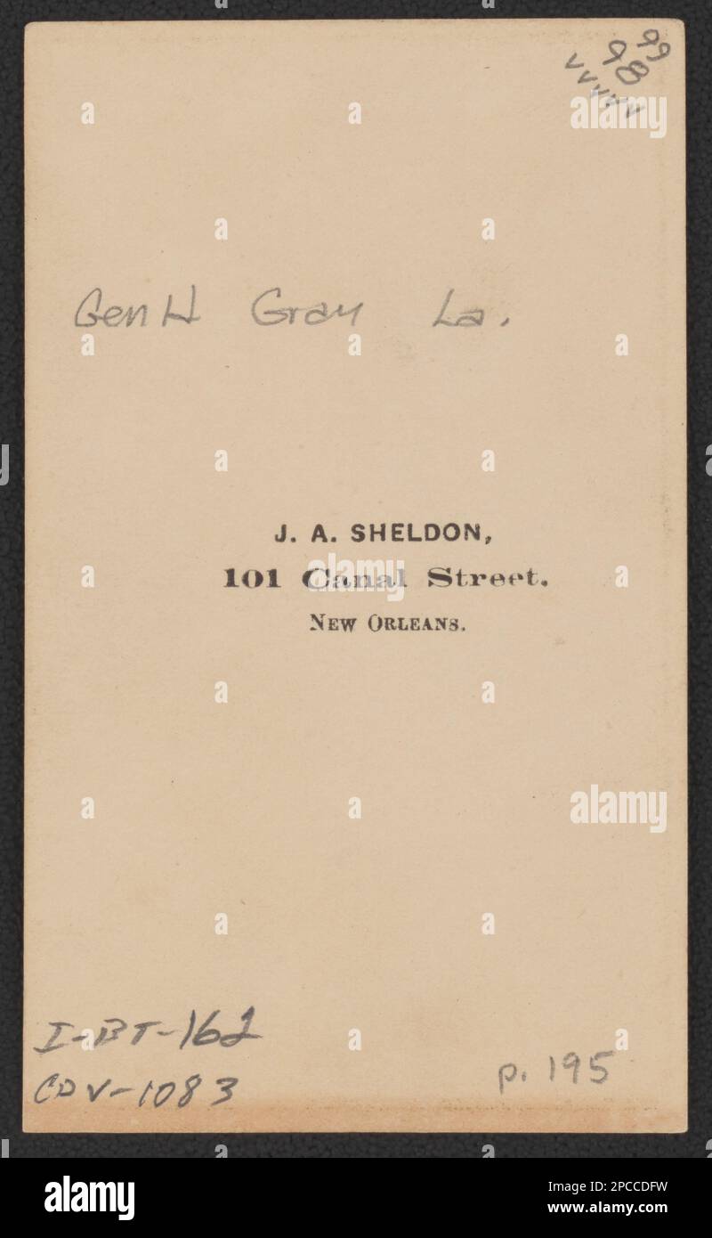 Brigadier General Henry Gray of the 28th Louisiana Infantry Regiment ...