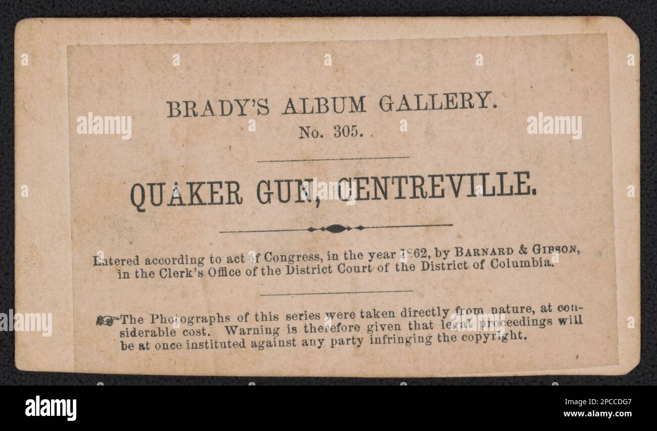 Quaker gun, Centreville. Liljenquist Family Collection of Civil War ...