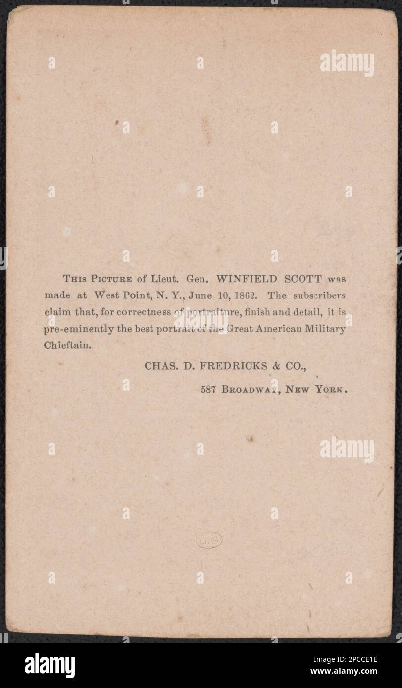 Lieutenant General Winfield Scott in uniform with sword / Chas. D. Fredericks & Co., 587 ...