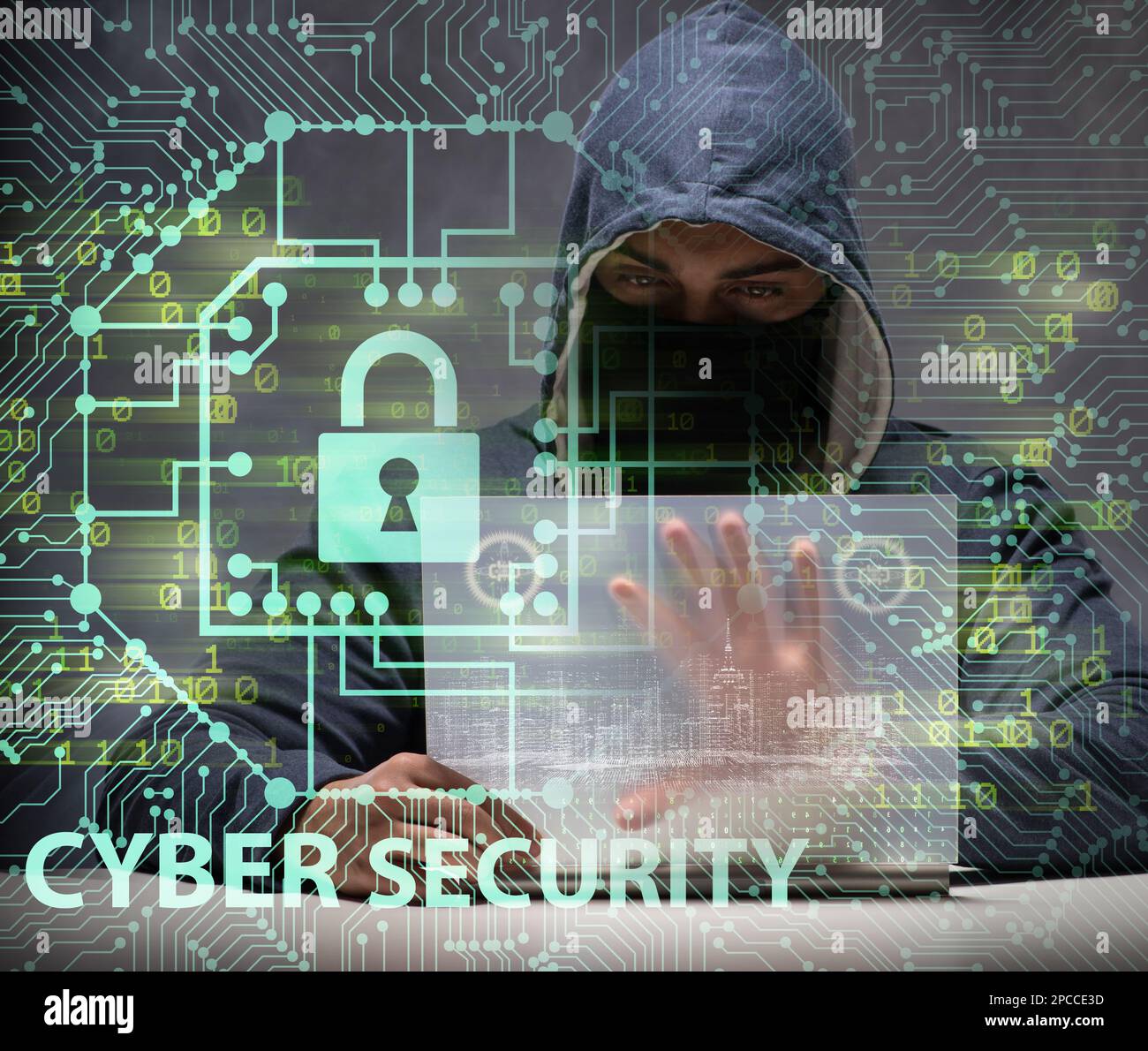 The young hacker in cybersecurty concept Stock Photo - Alamy