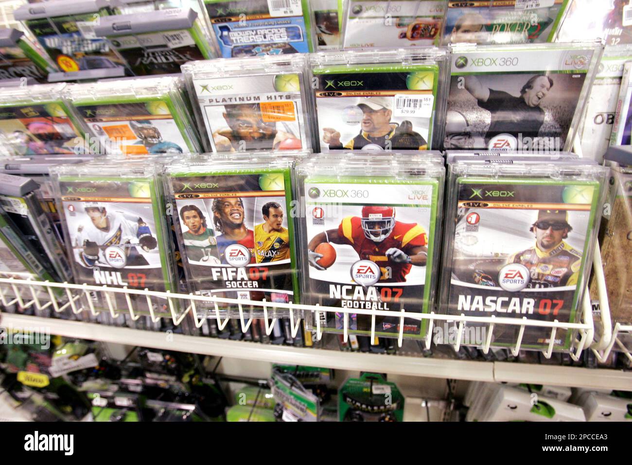Electronic Arts games for the Xbox on display at Micro Center computer ...