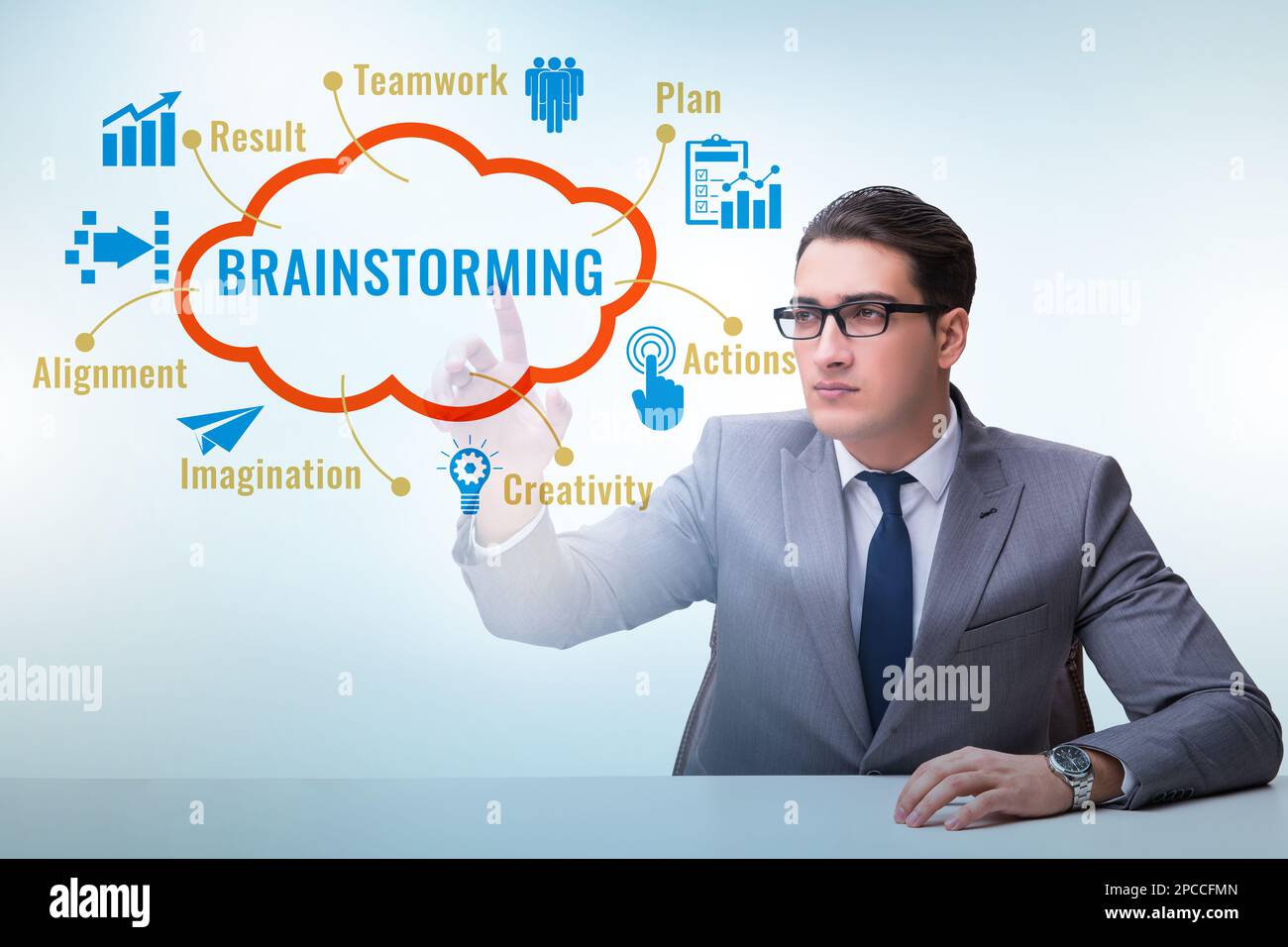 Concept of the brainstorming as a solution tool Stock Photo - Alamy