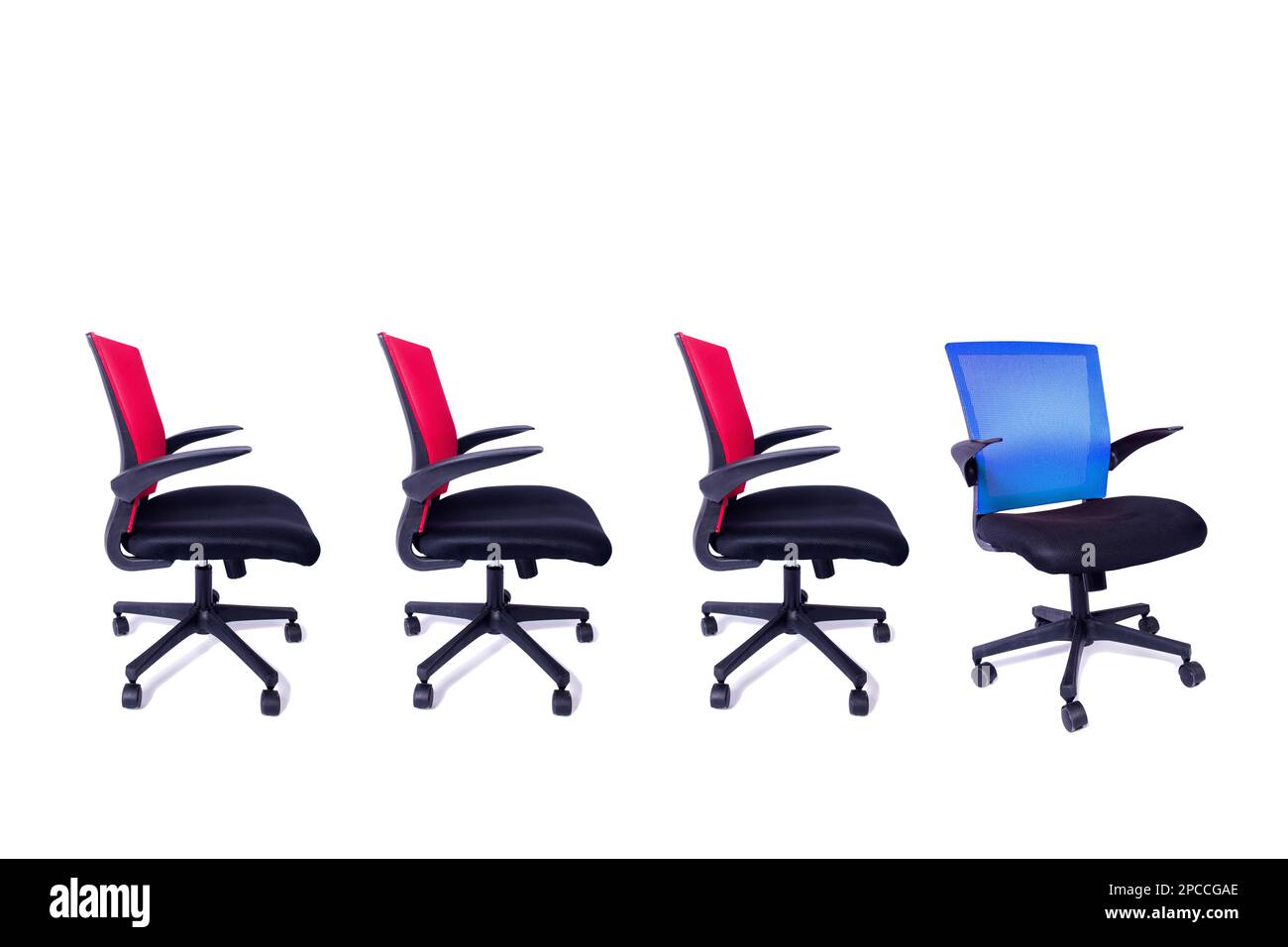 Office chairs in the promotion concept Stock Photo - Alamy