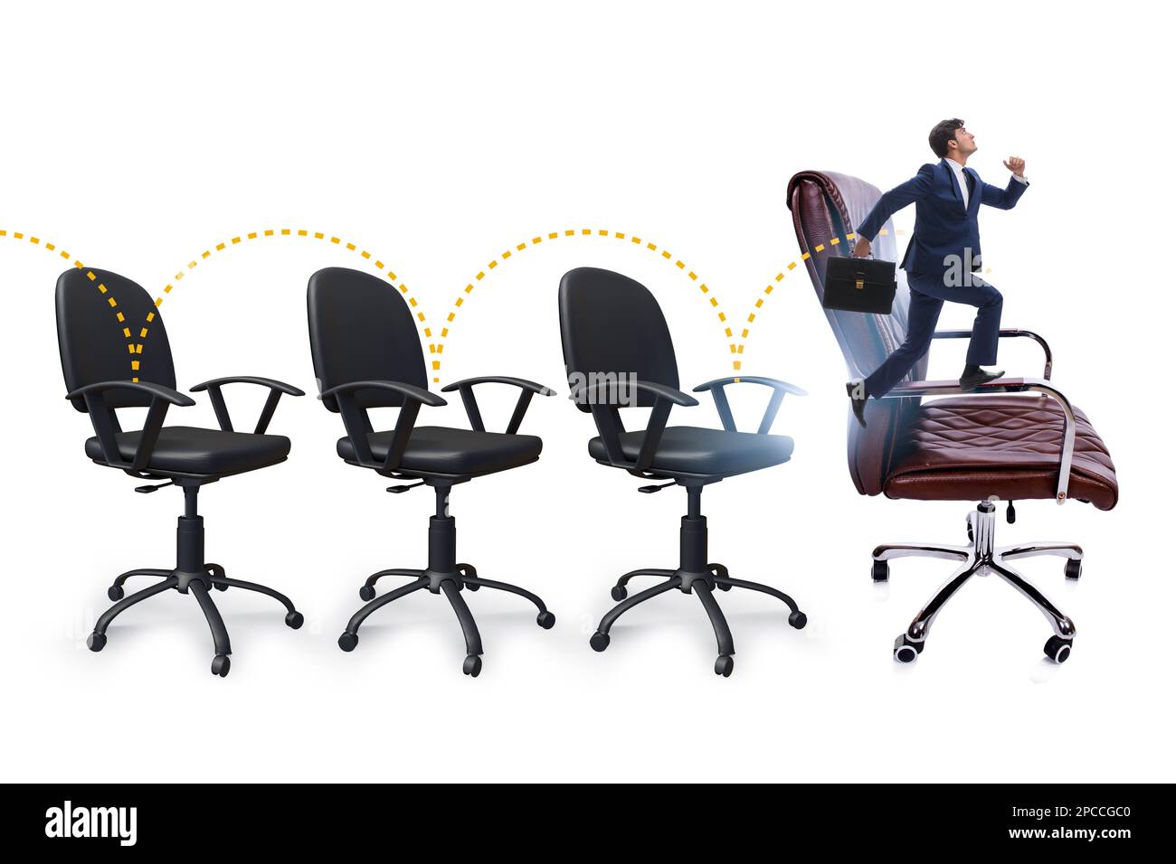 Promotion concept with the office chairs and businessman Stock Photo ...