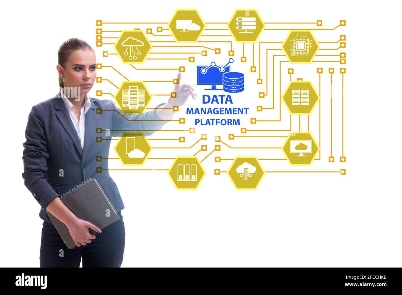 Business people in the data management concept Stock Photo - Alamy