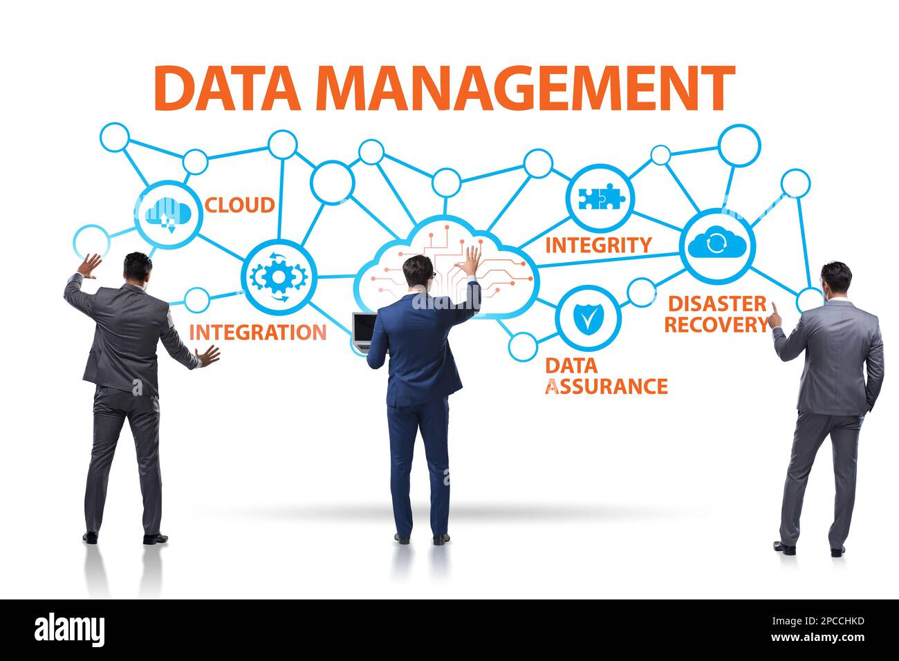 Data management concept with the business people Stock Photo - Alamy