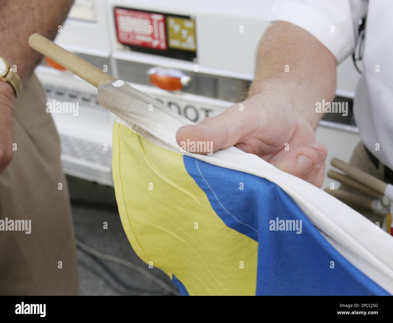Tool of the trade: This NASCAR flag indicating being a lap down shows ...