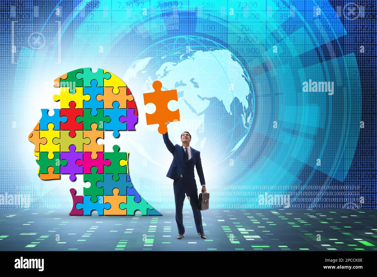 Human head made puzzle pieces hi-res stock photography and images - Alamy