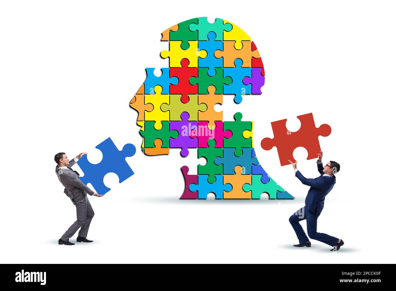 Human head made puzzle pieces hi-res stock photography and images - Alamy