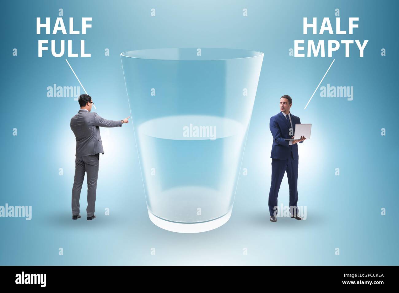 Man glass half full pessimism hi-res stock photography and images - Alamy